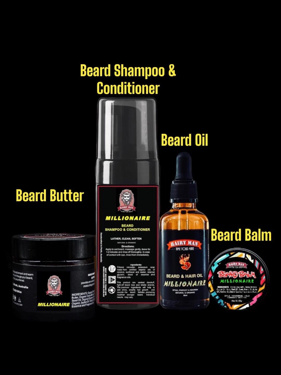 Beard Pack | Beard Oil, Balm, Butter and Shampoo and Conditioner ...