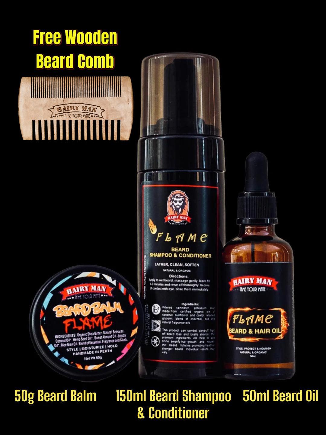 Beard Pack | Beard Oil, Beard Balm and Beard Shampoo and Conditioner – Hairy Man Care